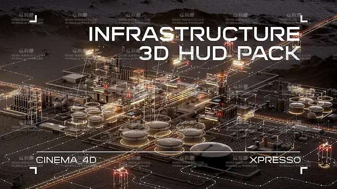 C4D高级科技HUD插件预设 – 玩酷CG